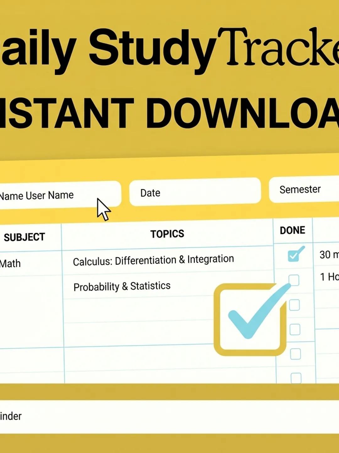 Academic Success Daily Planner | Student Study & Exam Tracker ...