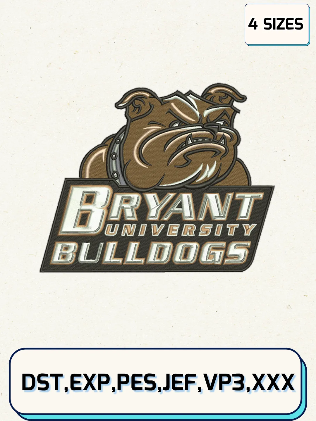 Bryant Bulldogs Embroidery Design Files, NCAA Logos Embroidery Designs ...