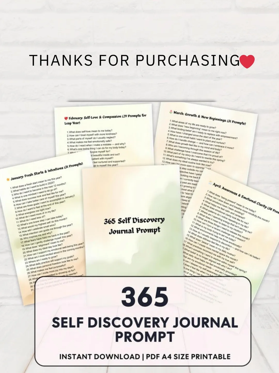 365 Self Discovery Journal Prompts | Personal Growth Workbook | Daily ...