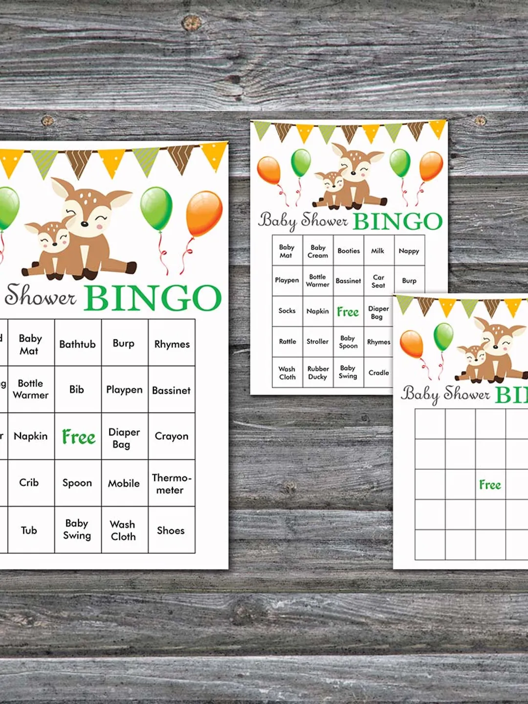 Cute Elephants Baby Shower Bingo Cards,Elephants Baby Shower Bingo ...
