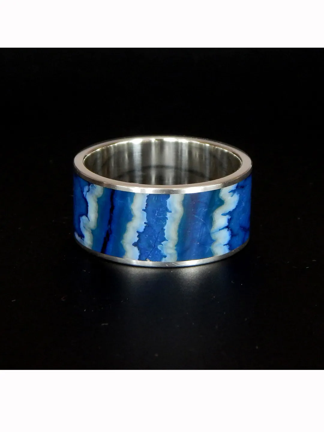 Unique ring made of silver and mammoth tooth. Exclusive gift for a man.
