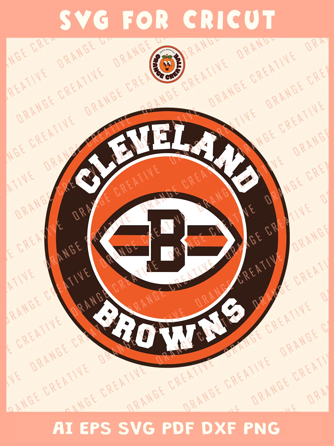 Cleveland Browns Football Team Round Logo Svg, NFL Browns Svg, NFL ...