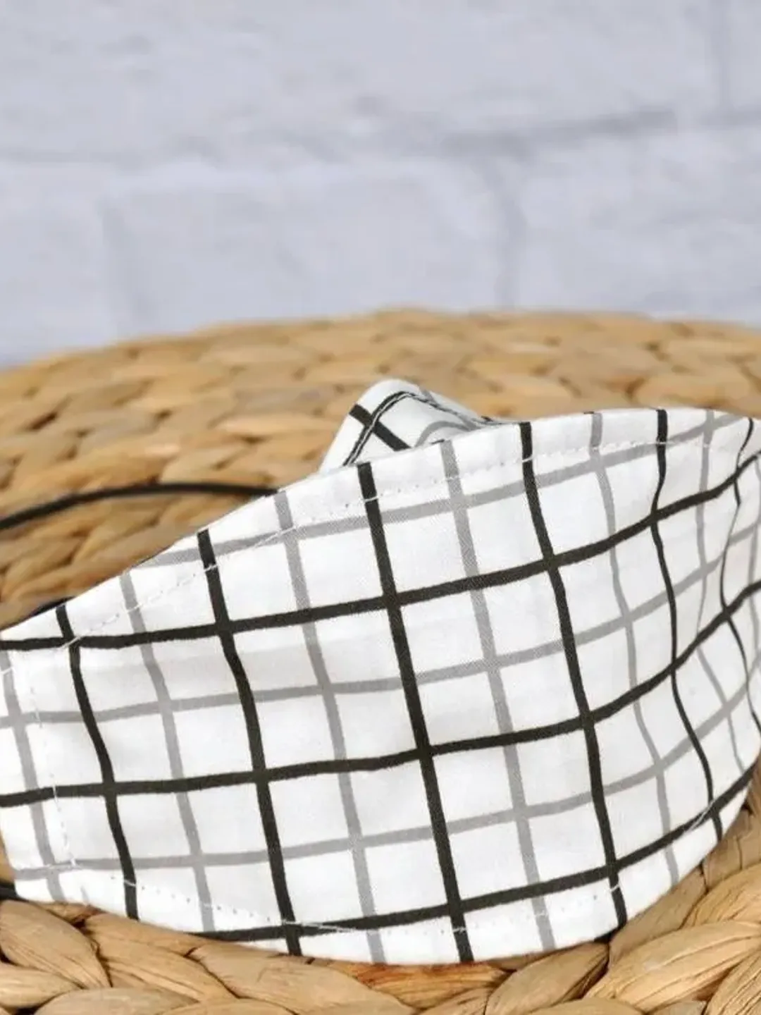 Chequered Cotton Face Mask, plaid Cotton Reusable Face Mask, Washable ...