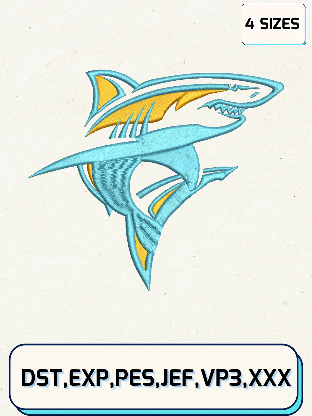LIU Sharks Logos Embroidery Design Files, NCAA Logos Embroidery Designs ...