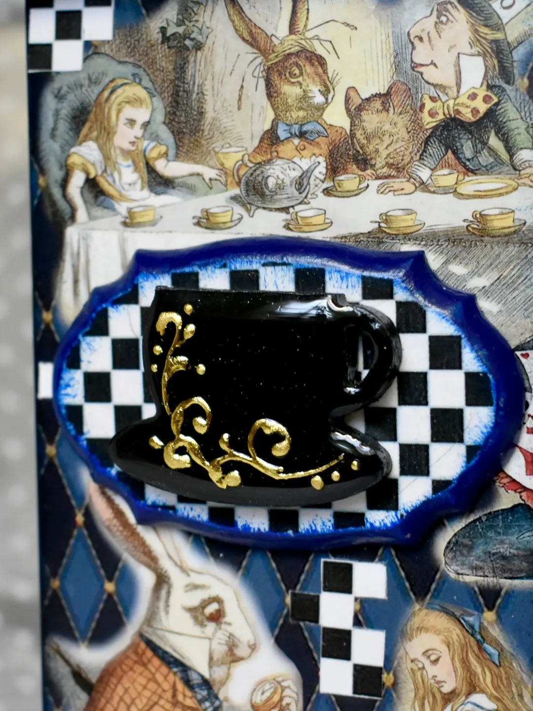 Blue tea house for storing disposable tea bags ALICE