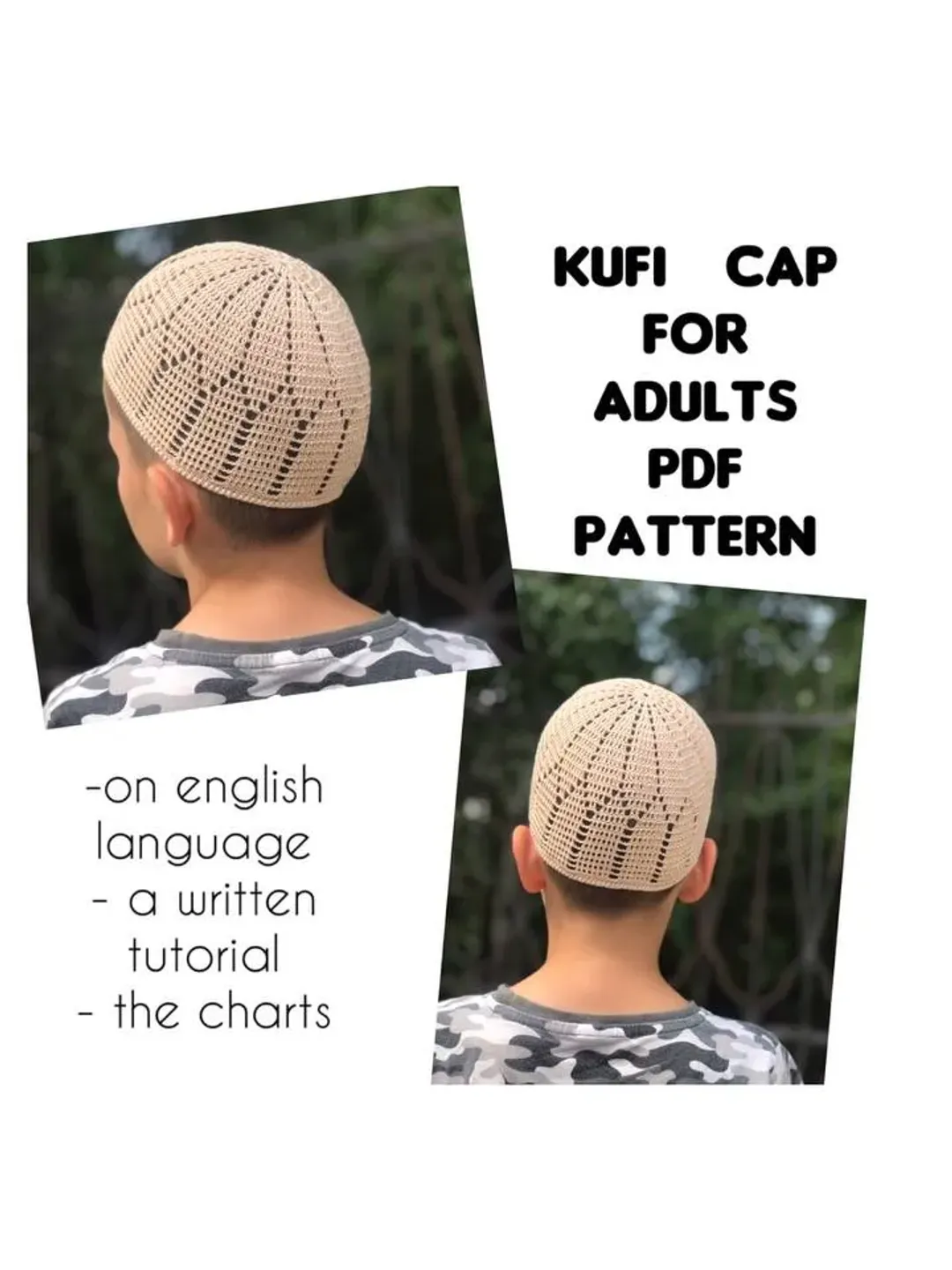 Unisex cotton chemo skull cap for adults PDF pattern