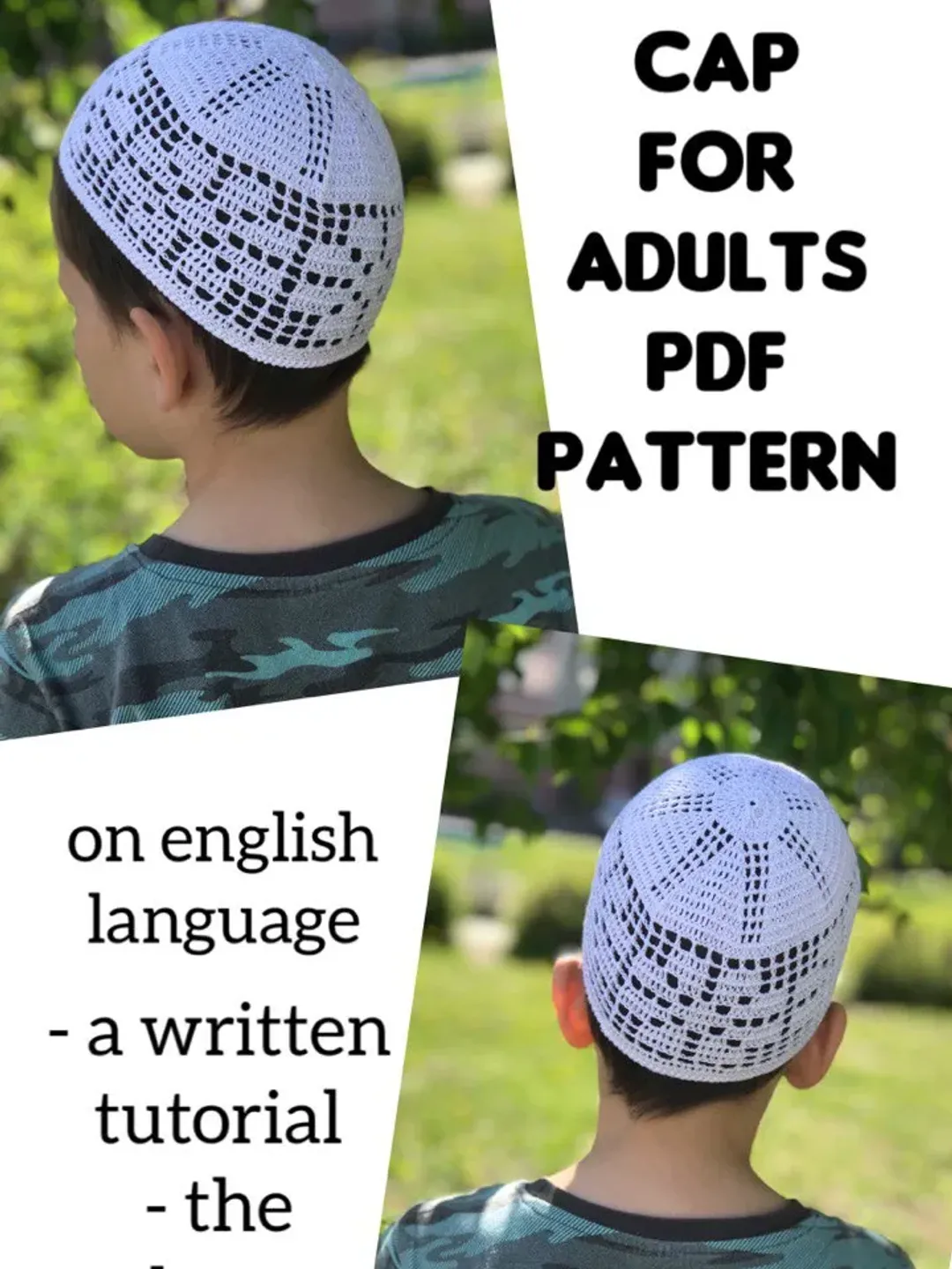 Crochet skull cap kufi PDF pattern