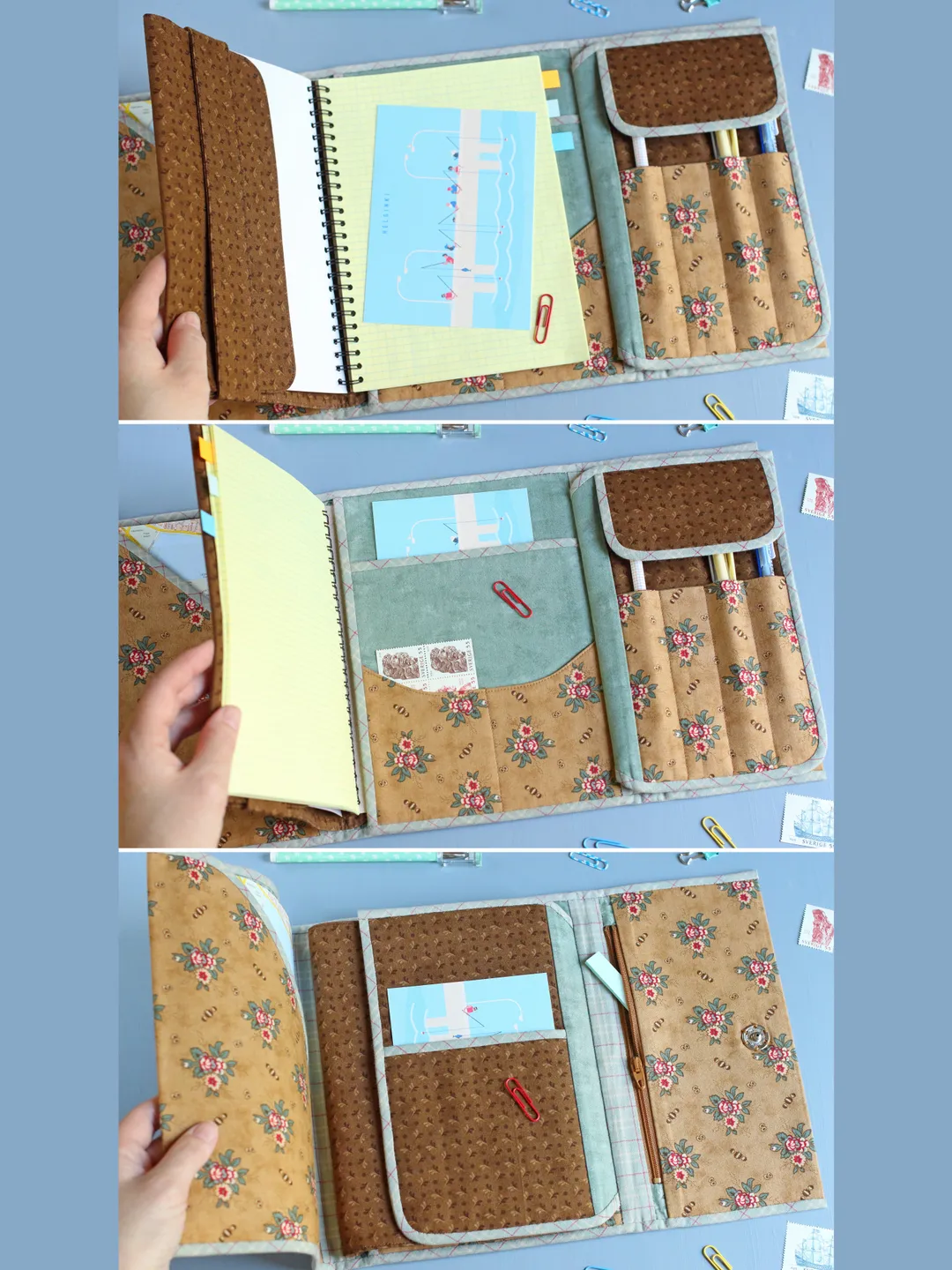 PDF Travel Organizer - Notebook (Book, Journal, Diary) Cover Sewing Pattern