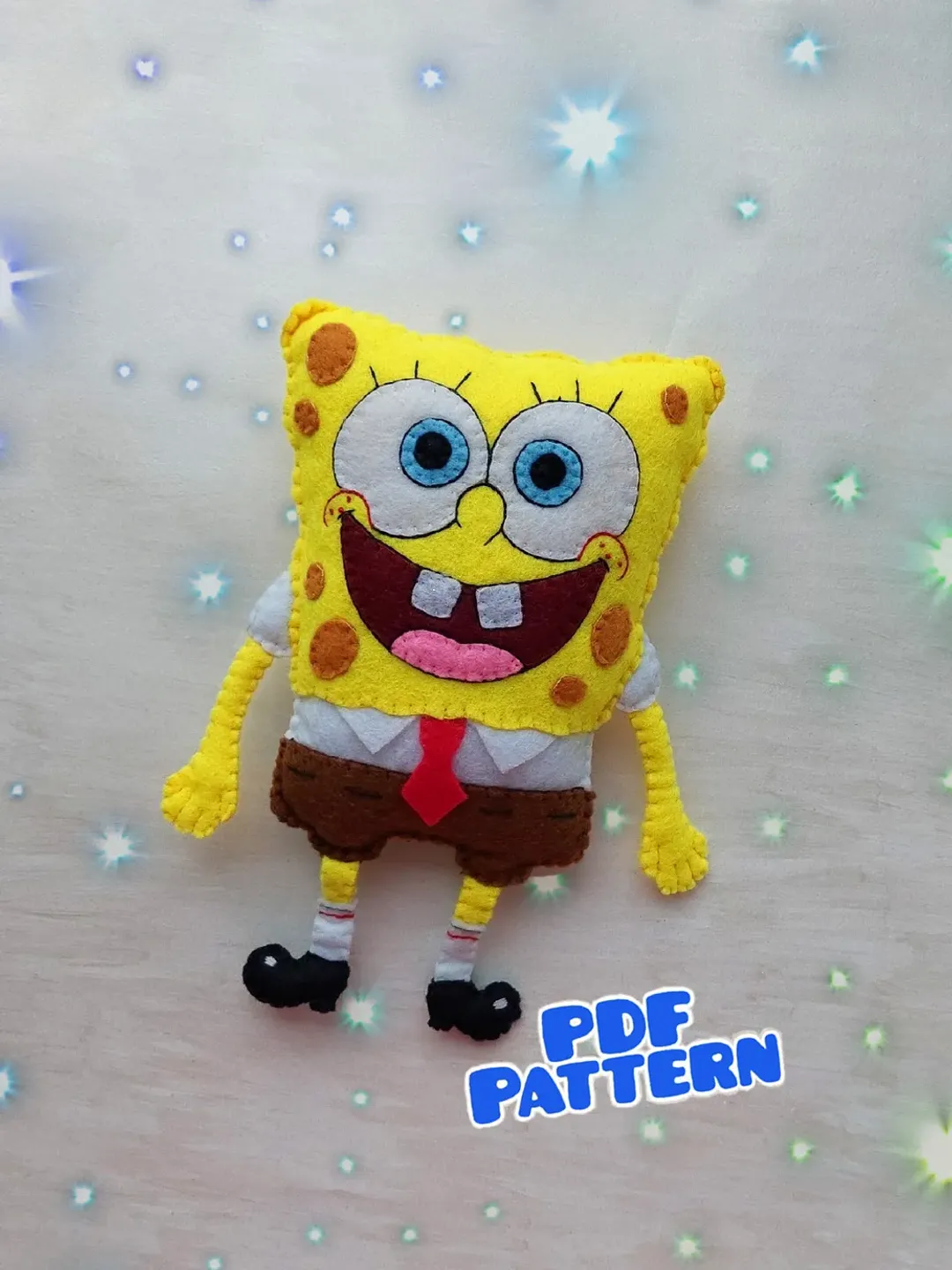 Felt Sponge bob pattern Felt ornaments Sponge bob Felt pattern