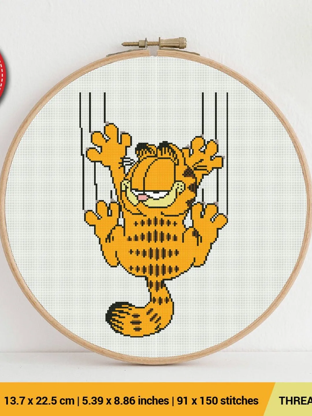 Cat Garfield Cross stitch pattern | Embroidery Pattern | Instant ...
