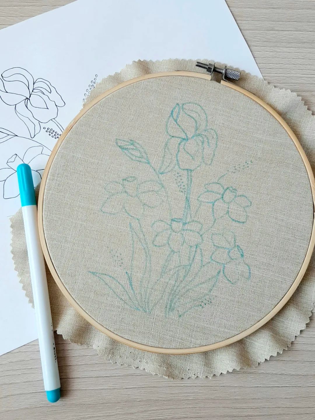 Irises and daffodils pattern pdf embroidery, Easy embroidery DIY