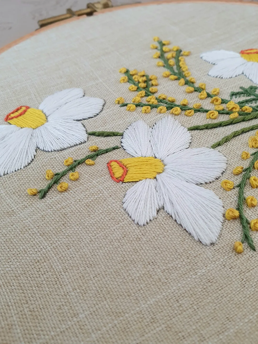 Daffodils pattern pdf embroidery, Easy hand embroidery DIY