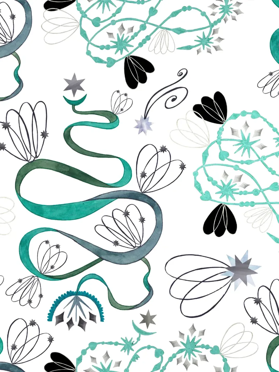 Vintage abstract floral seamless pattern renaissance, digital paper ...