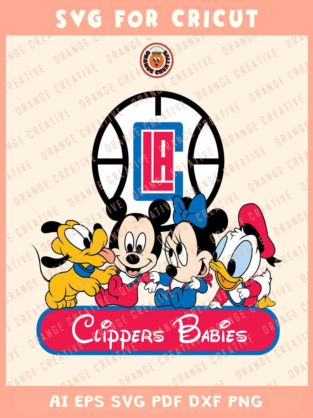 NBA Clippers Babies Svg Files, NBA Team x Mickey Svg Designs, NBA LA ...