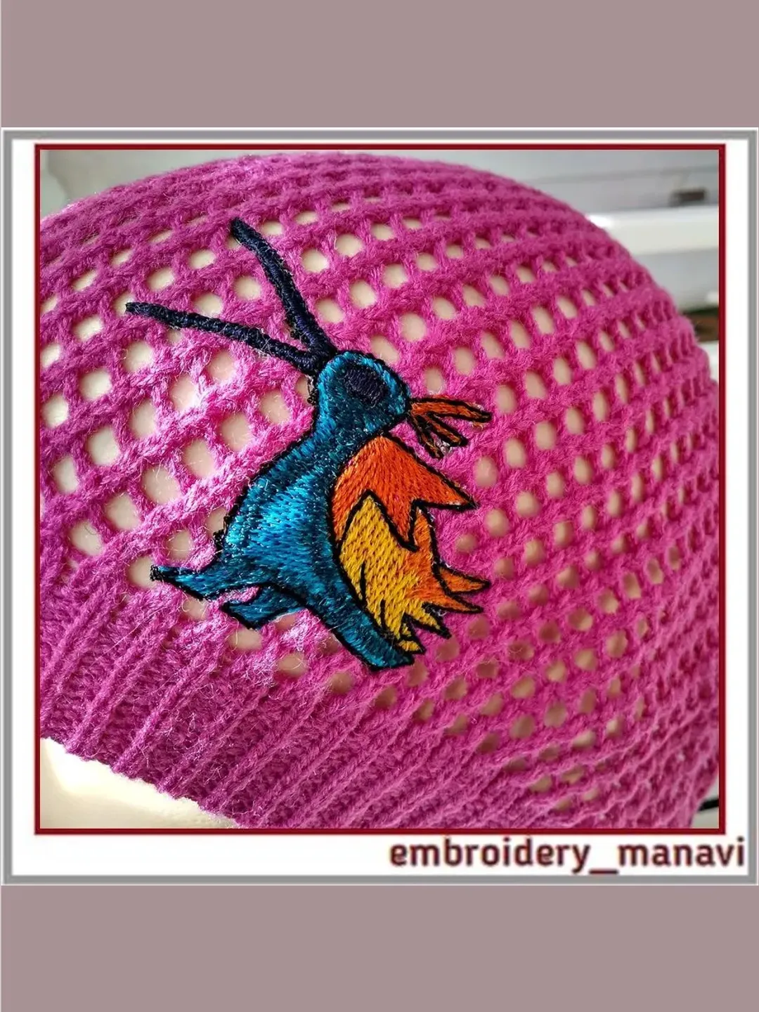 Digital Machine Embroidery Design Mysterious unusual bird