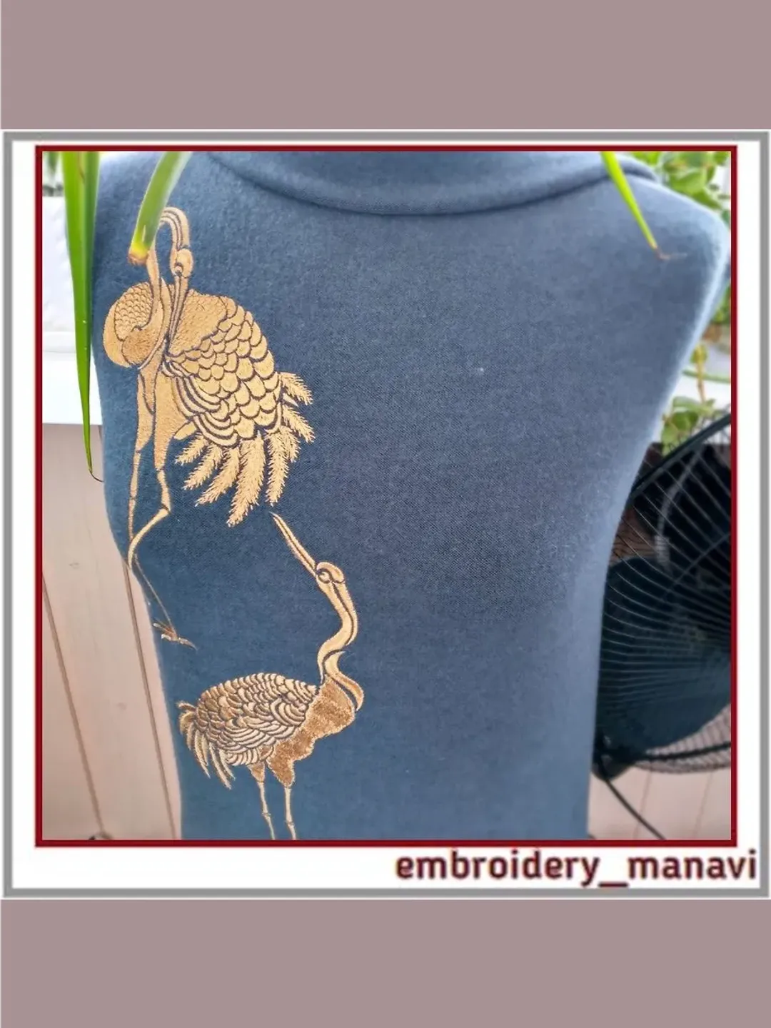 Machine embroidery design Cranes set