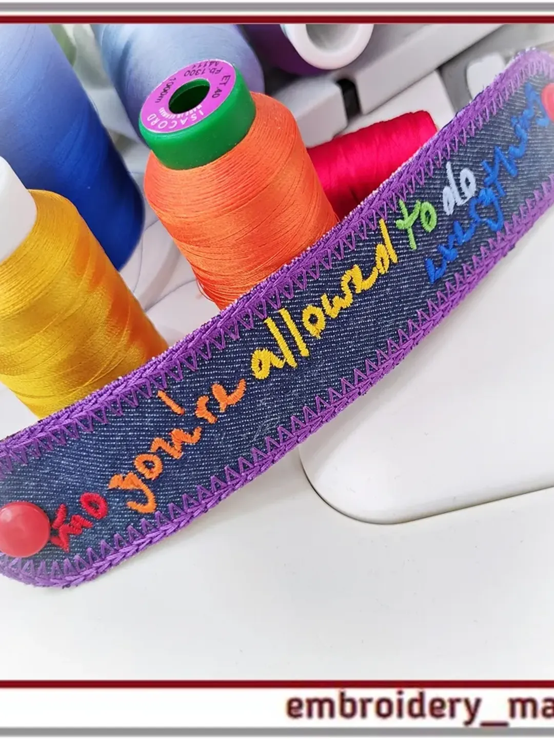 In the hoop Embroidery Bracelet with inspirational words from ...