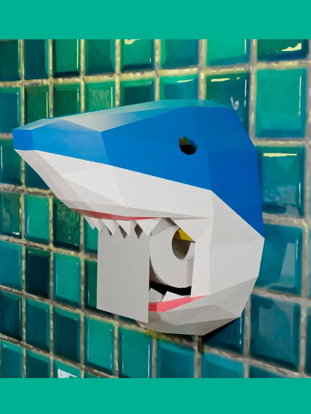 Papercraft shark, toilet paper holder, PDF,PDF, files
