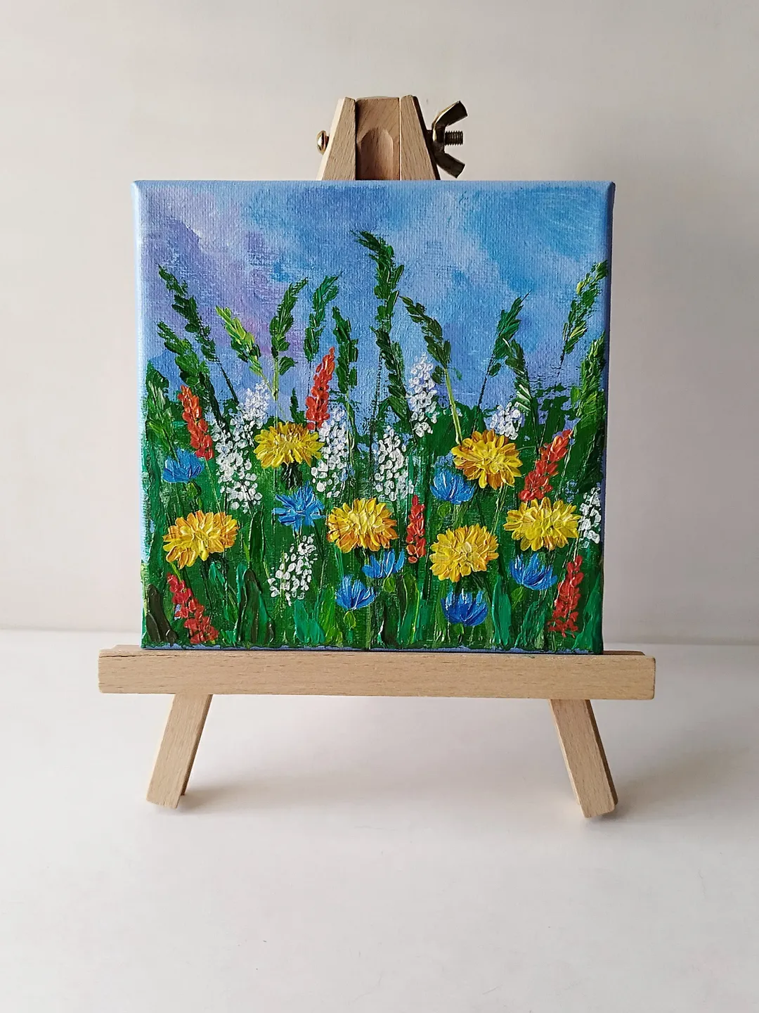 Small canvas painting flowers wall art set of 5