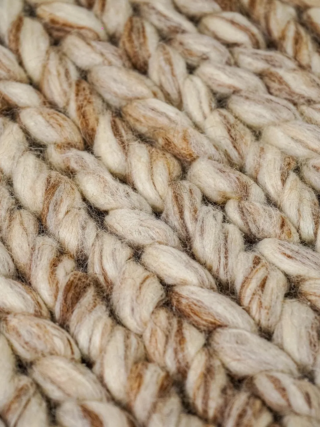 Hand woven Beige Brown mix Custom Chunky Braided Wool rug, Scandinavian ...