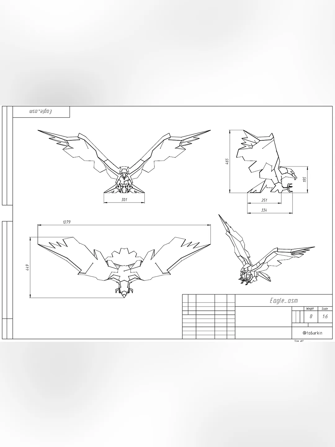 Welding Project Plans Drawings Eagle (DXF, PDF)