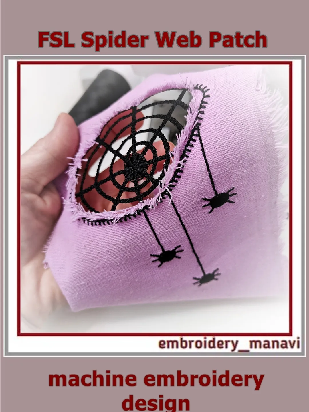 🕸️ Creepy Chic FSL Spider Web Patch – Machine Embroidery Design by ...