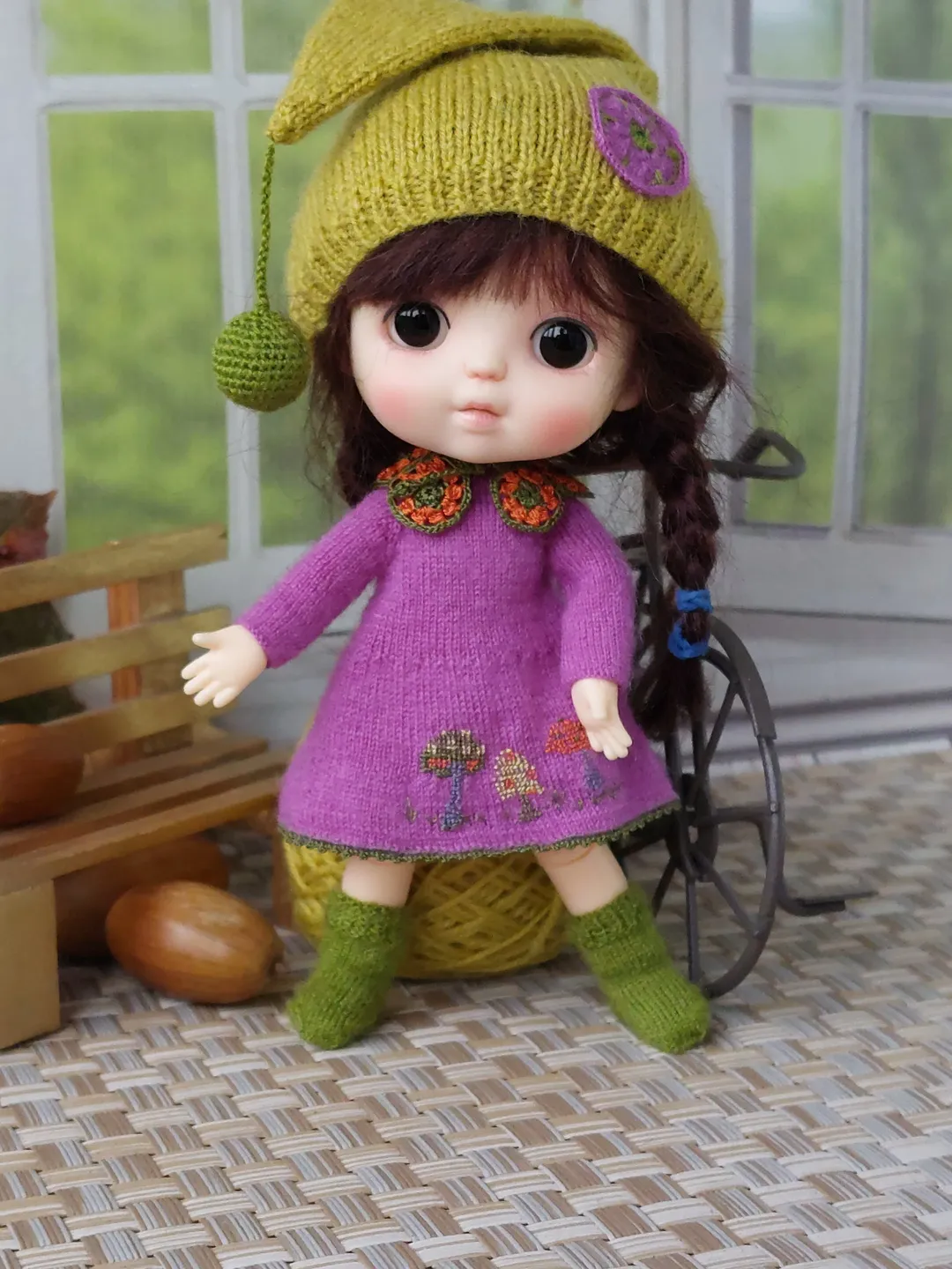 Miniature knitting clothes for OB11 doll. Real hand knit clothes for ...