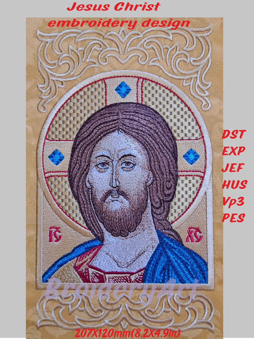 Jesus Christ machine embroidery design