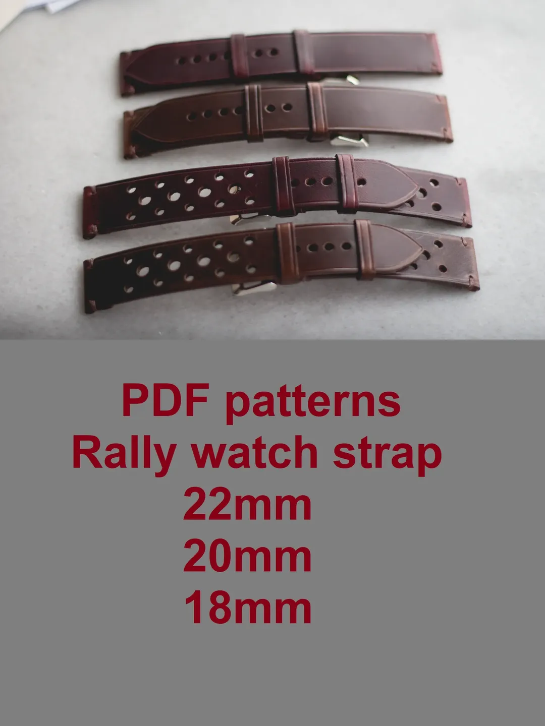 PDF Pattern for leather craft. Handmade rally watch strap. Racing watch ...