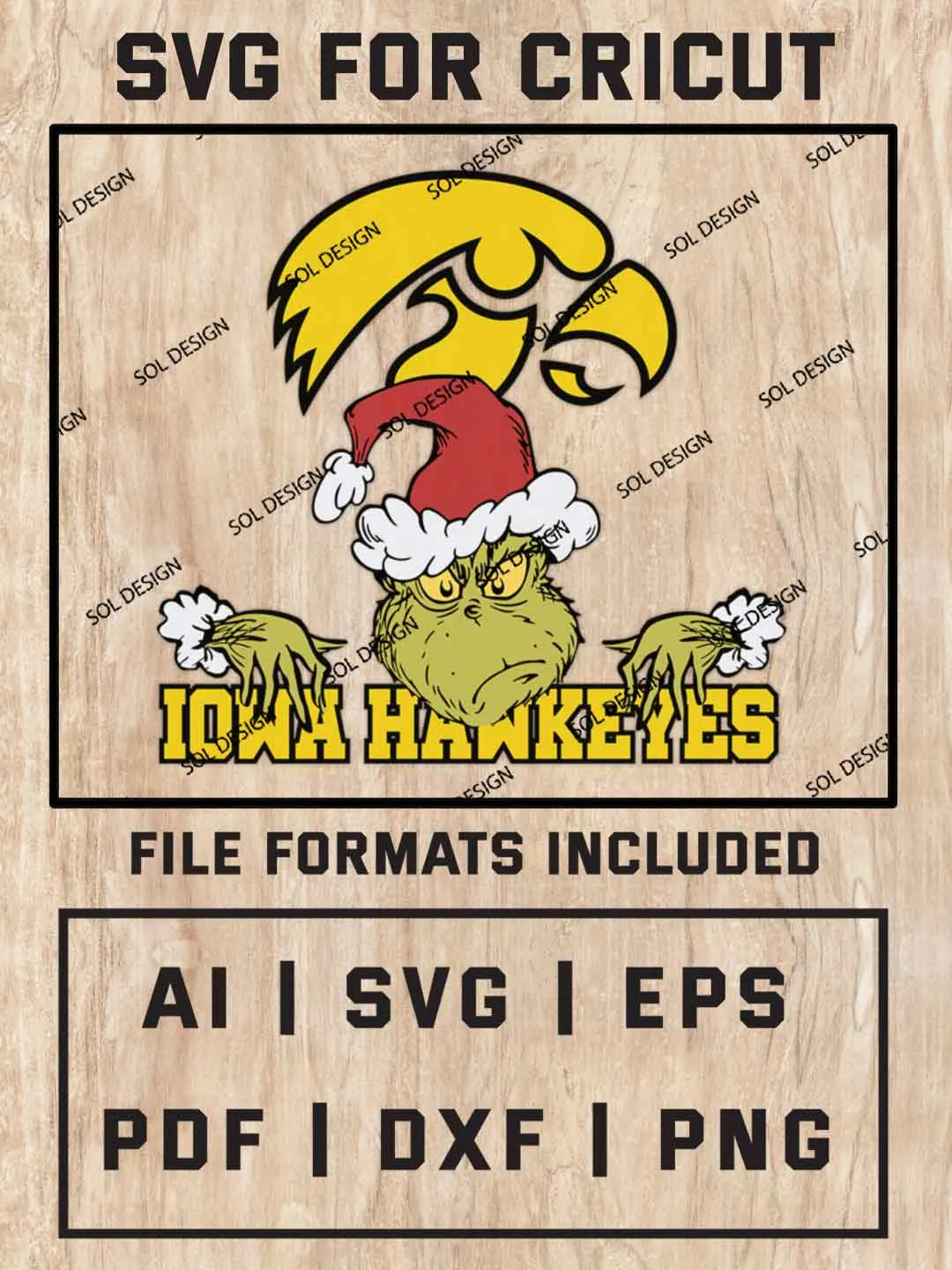 Grinch Iowa Hawkeyes SVG, NCAA SVG Design, NCAA Iowa Hawkeyes SVG, NCAA ...