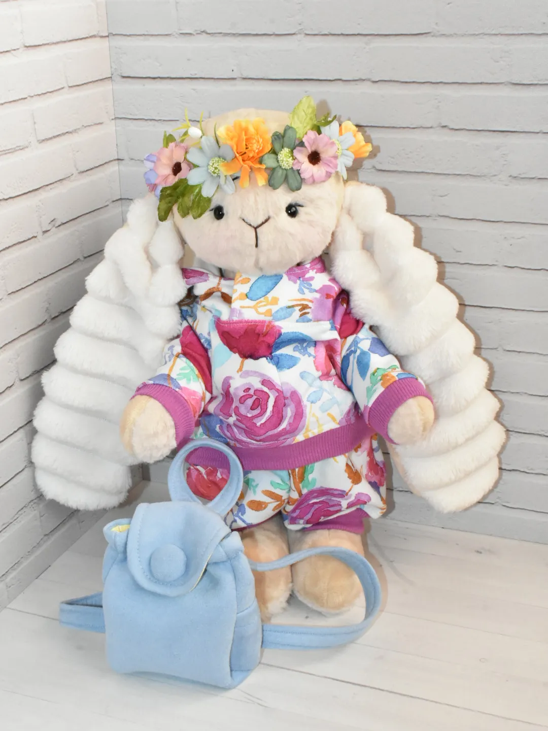 Rabbit handmade doll, crochet bunny plush toy