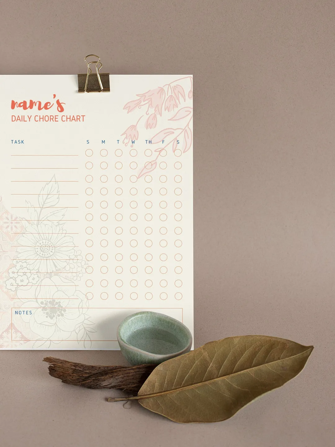Name'd Daily Chore Chart Template Editable Printable Template, Daily ...