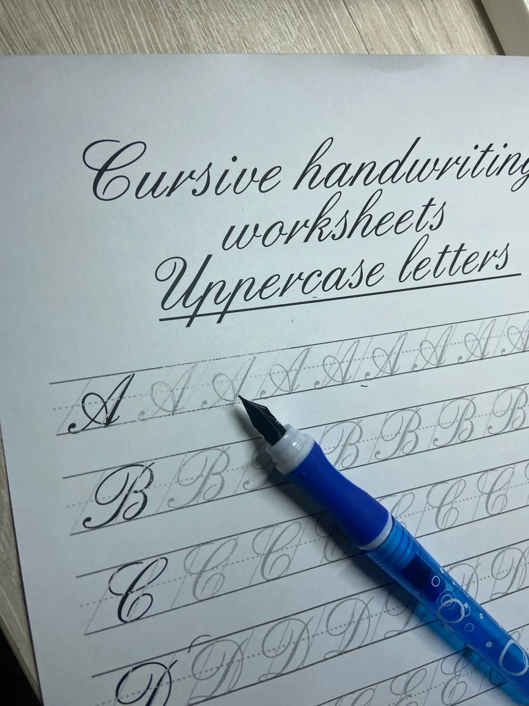 Calligraphy Worksheets, modern calligraphy, handlettering practice