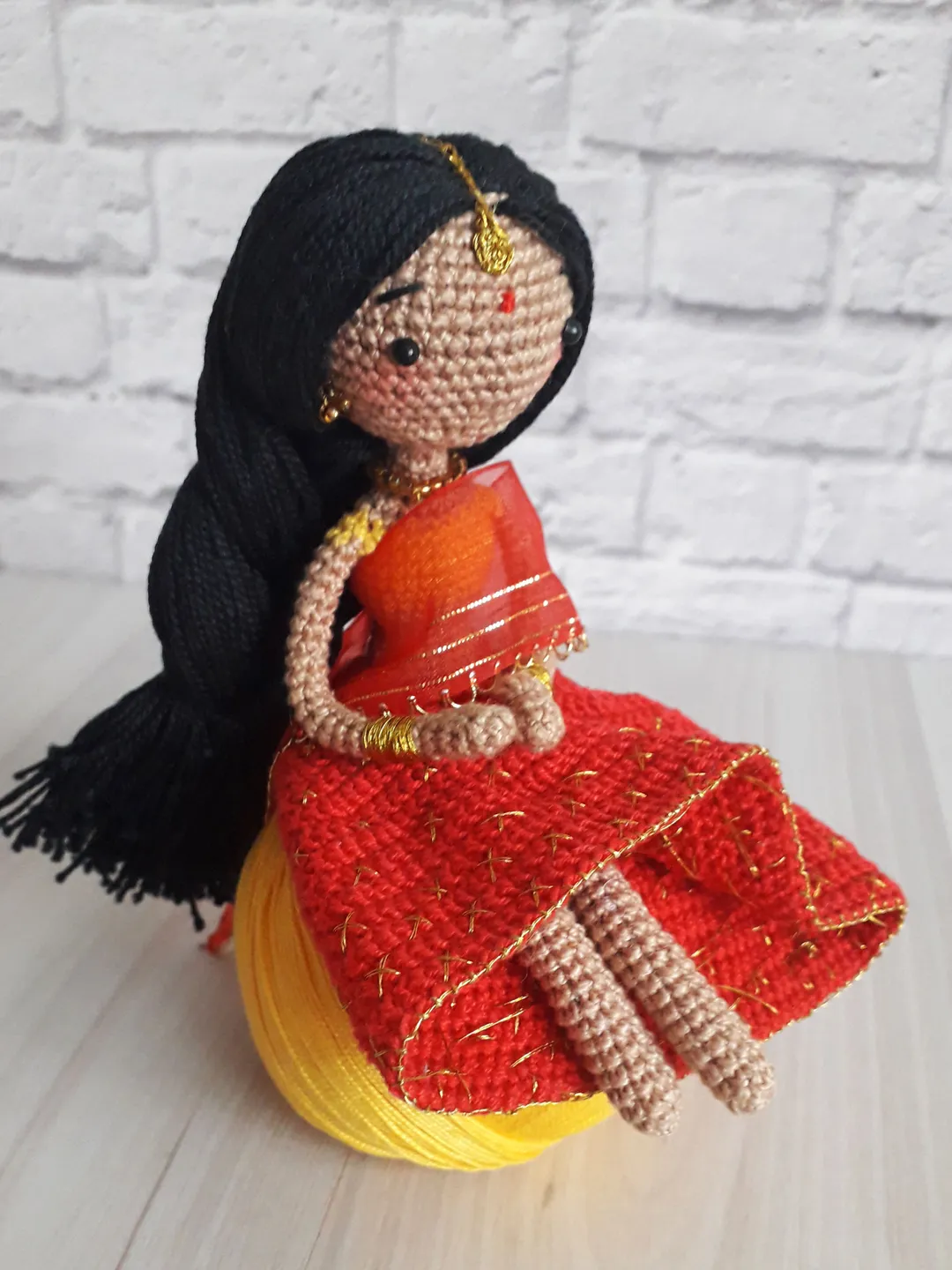 Pattern Crochet Indian Doll, Pattern Little India, pattern indian doll