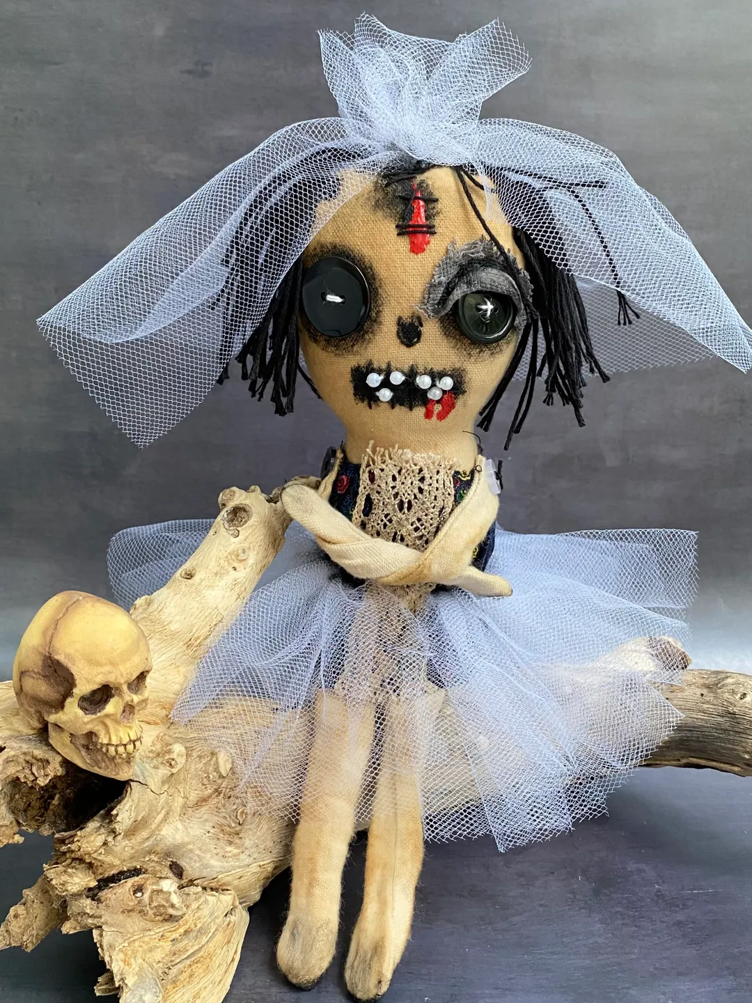 Creepy gothic bride doll . Horror Primitive doll , Creepy Cute doll ...