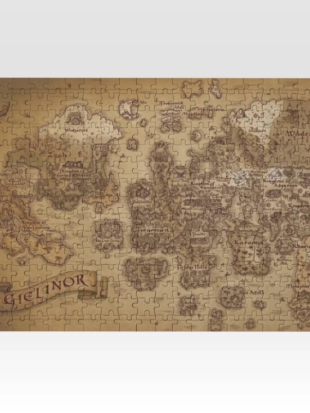 OSRS map of Gielinor Jigsaw Puzzle Wooden