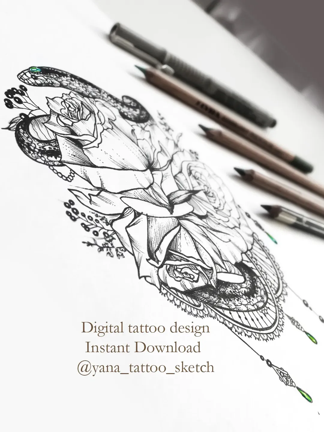 Snake Tattoo Sketch Snake Tattoo Design Drawing Snake And Flower Tattoo ...