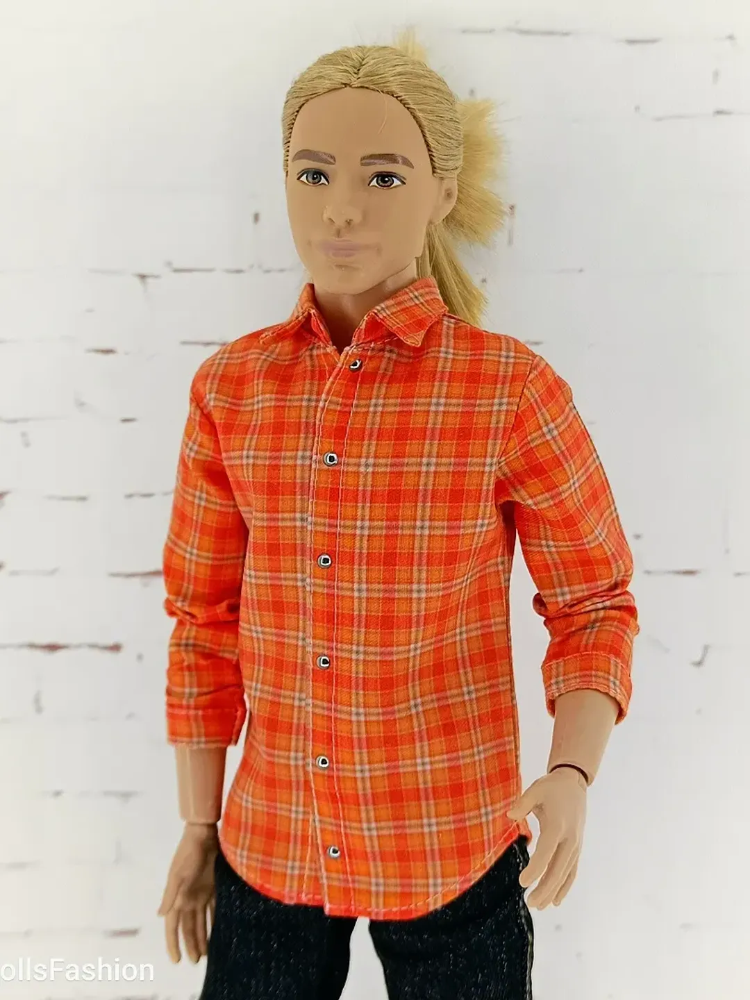 Shirt for Ken doll and other similar dolls (Yellow and blue strokes)