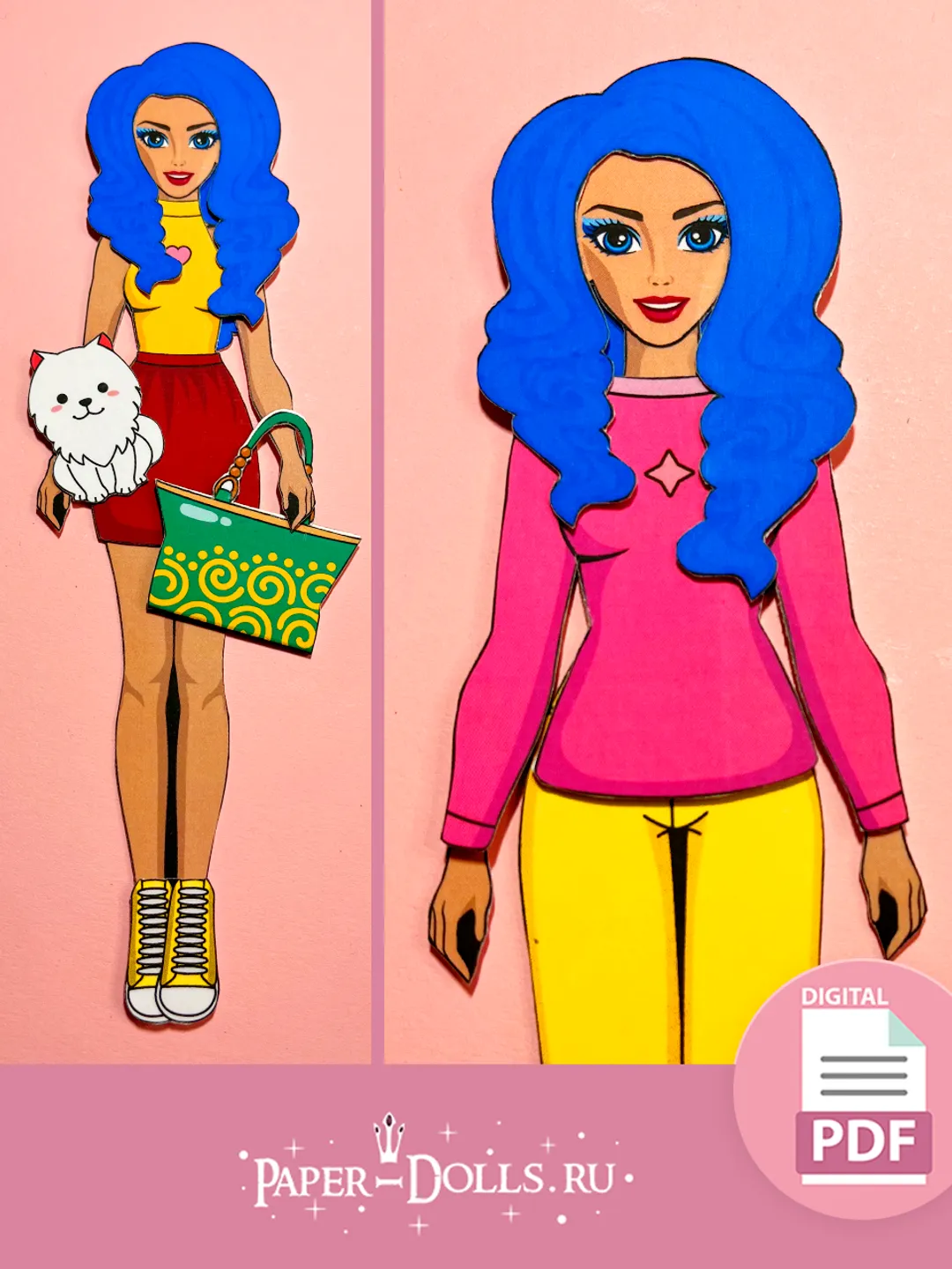 Printable Paper Bunny Doll Template, Dress Up Cut Out Doll, Busy Book ...