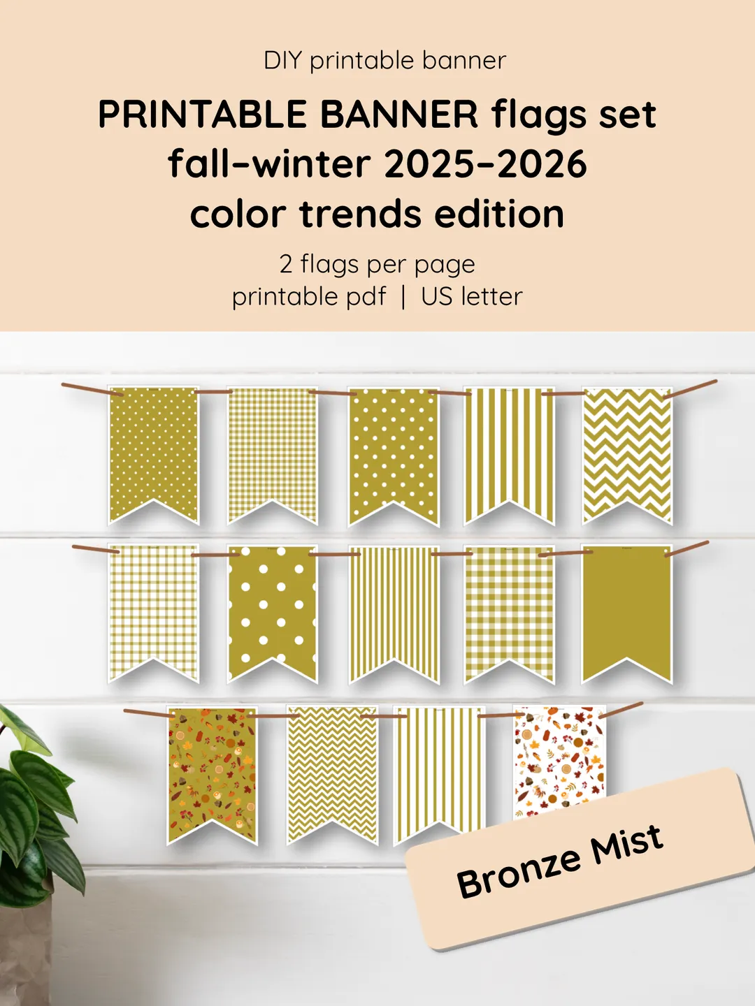 Printable Thanksgiving banner set. DIY Fall Garland Decor. Thanksgiving ...