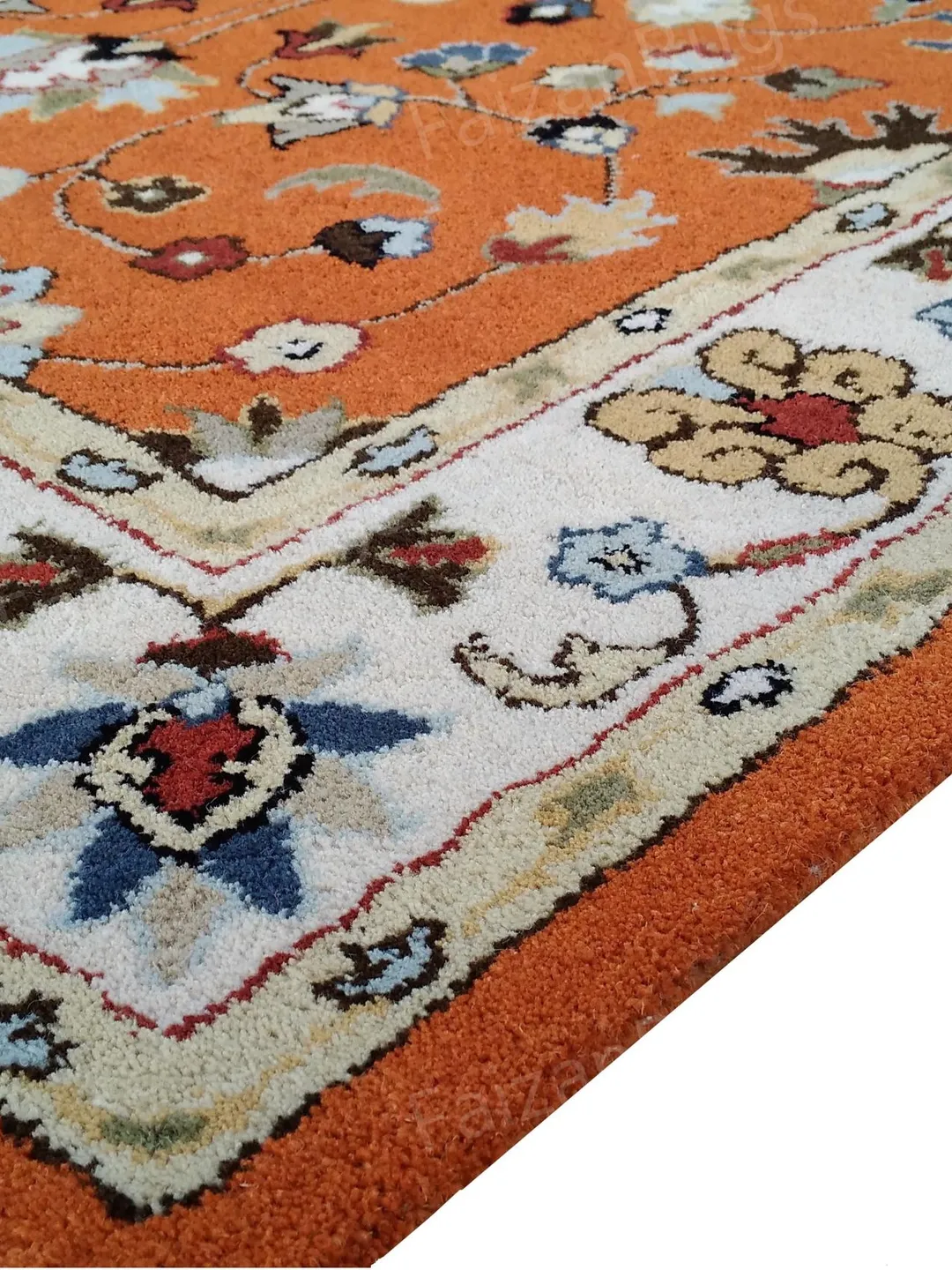 8x10 Abushan Floral Rug Hand Tufted Area Rug Handmade 100% Wool Carving ...