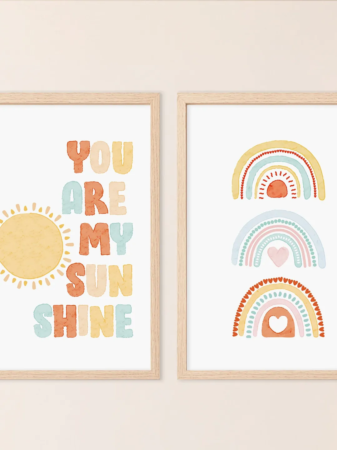 Pastel Blue Wall Art Prints Set Of 2 You Are My Sunshine Wall Art ...