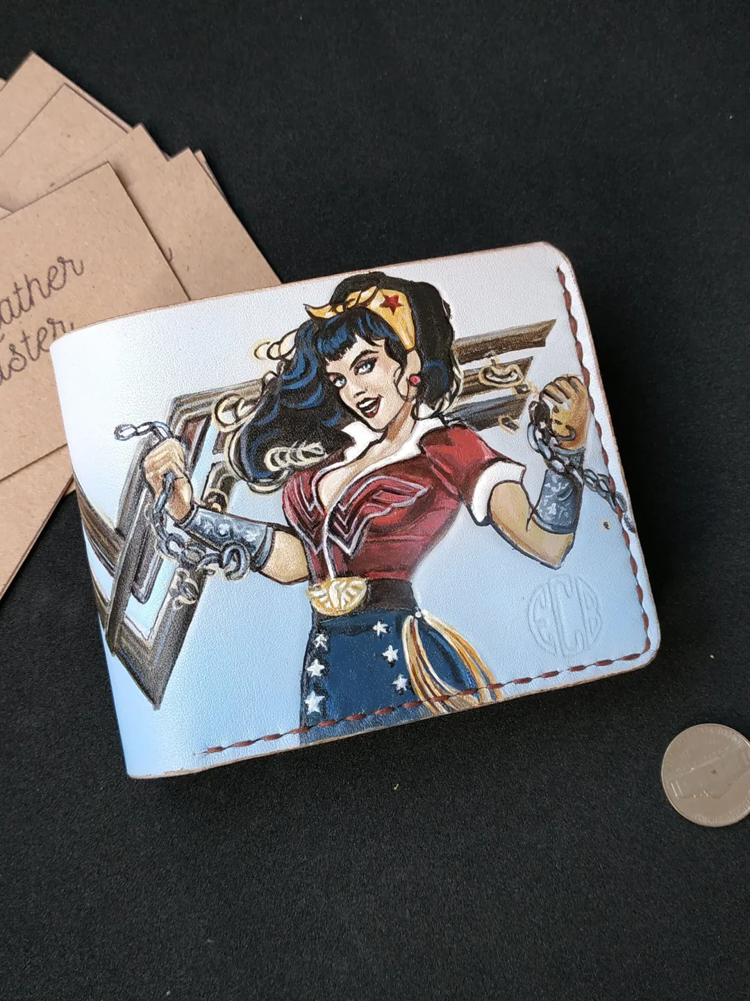 Wonder Woman Wallet, DC comics wallet, Personalized leather wallet ...