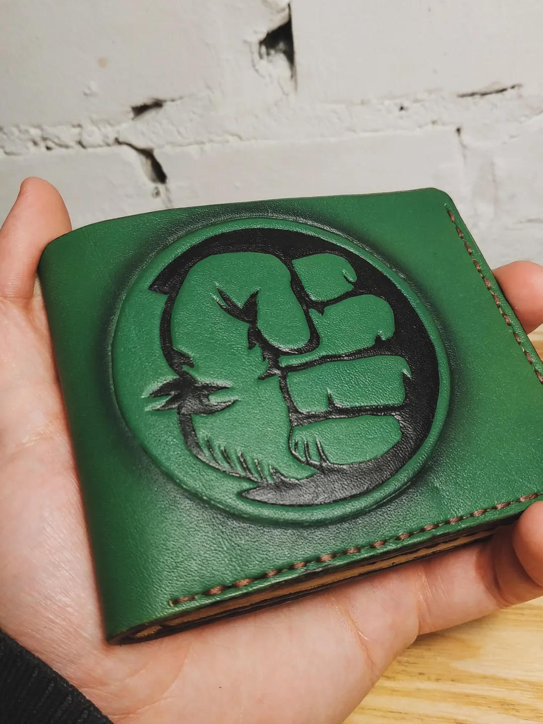 HULK Logo WALLET, 100% Leather Wallet, Custom Personalized Wallet ...
