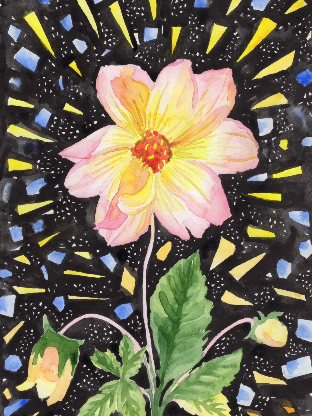 MAJESTIC DAHLIA (2021) Original author's watercolor painting