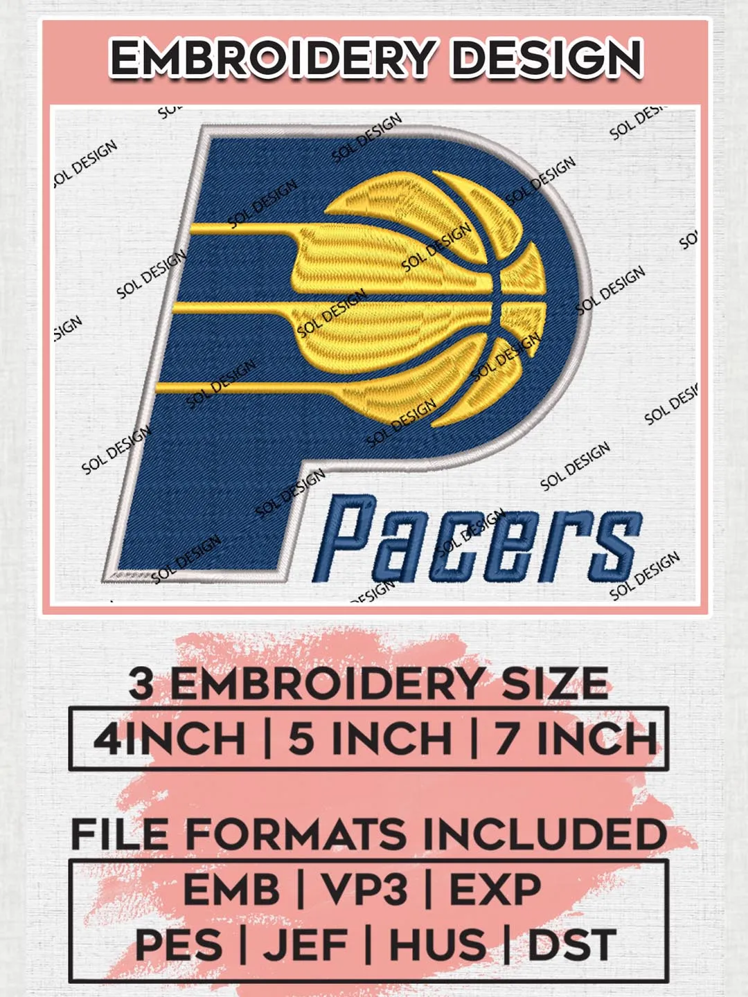 NBA Indiana Pacers Machine Embroidery Designs, Indiana Pacers ...