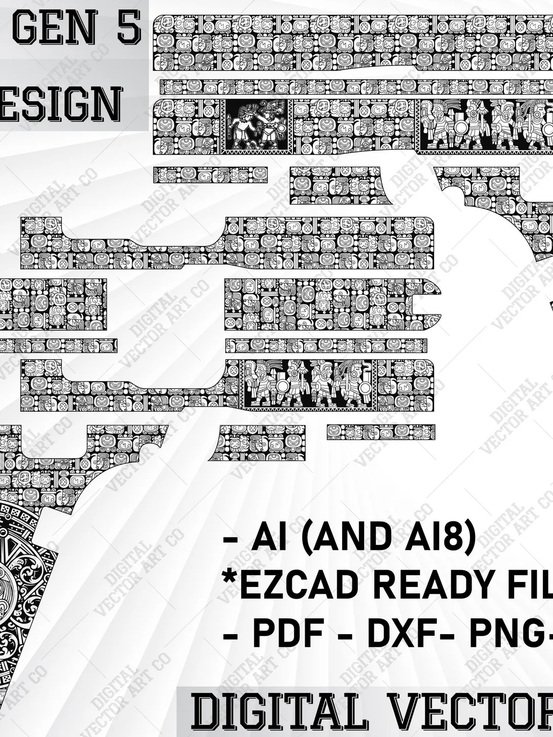 Aztec Glock 19 gen 5 Design.Svg aztec ornaments,svg patterns,mayan svg ...