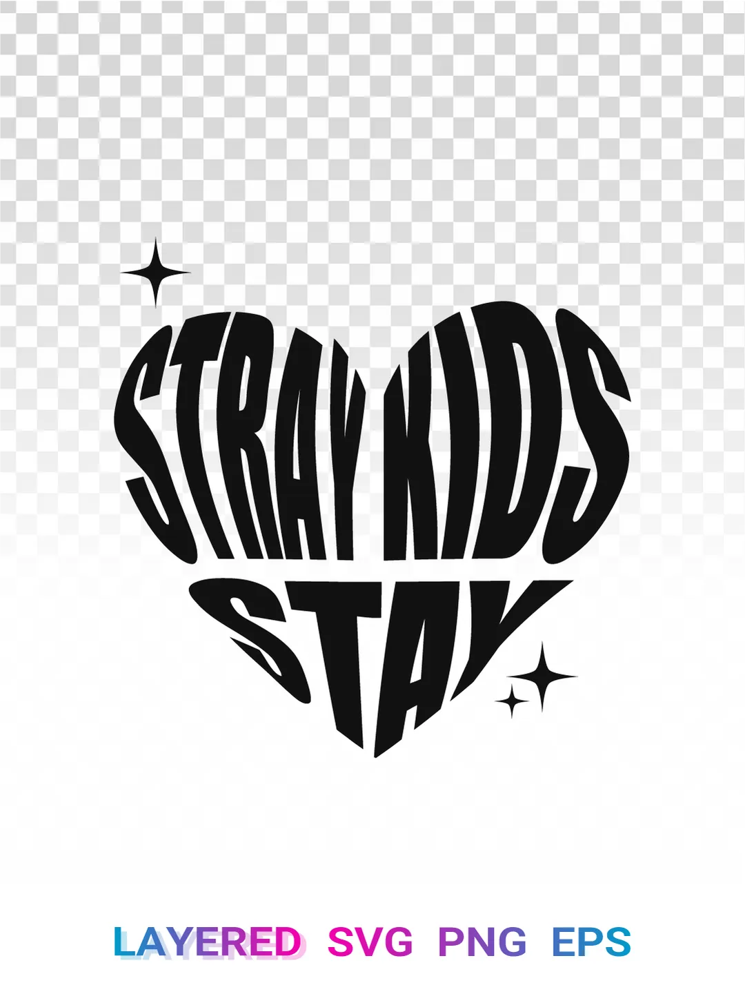 Stray Kids Stay Heart SVG, SKZ Logo PNG, K-pop Fan Cricut