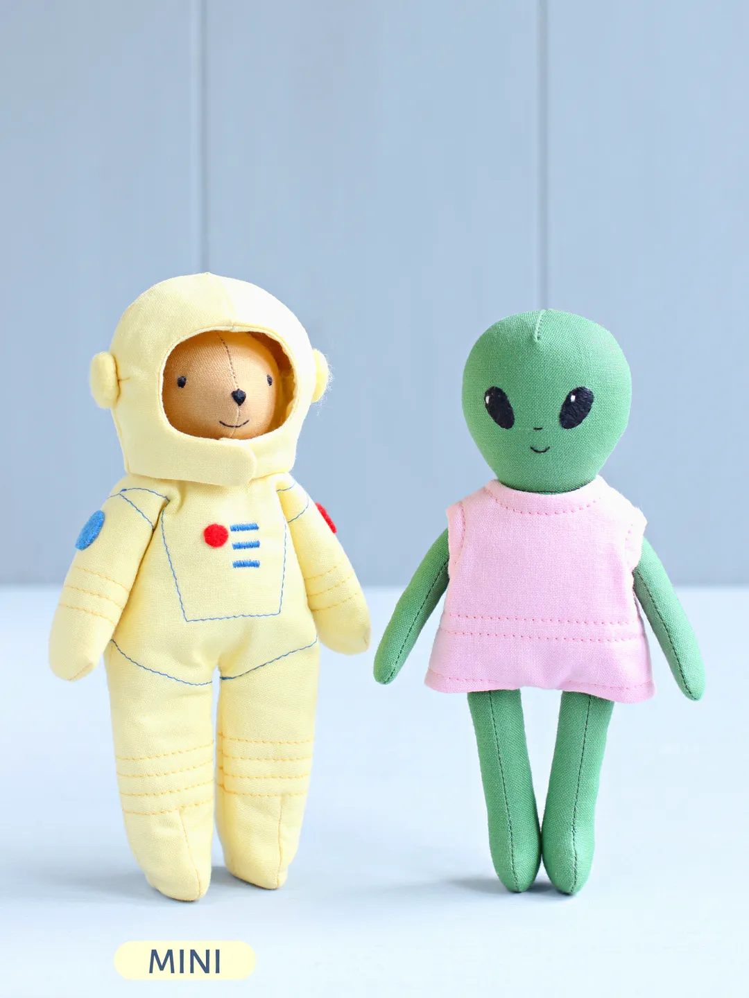 2 PDF Mini Astronaut Bear Stuffed Animal and Alien Doll Sewing Patterns ...