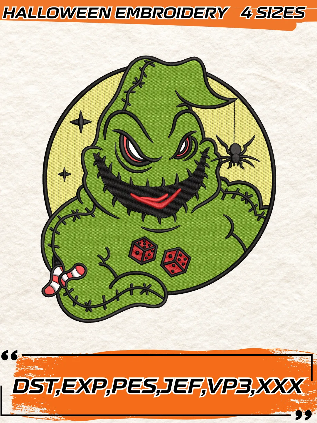 Oogie Boogie's Halloween Embroidery Design,Nightmare Before Christmas ...